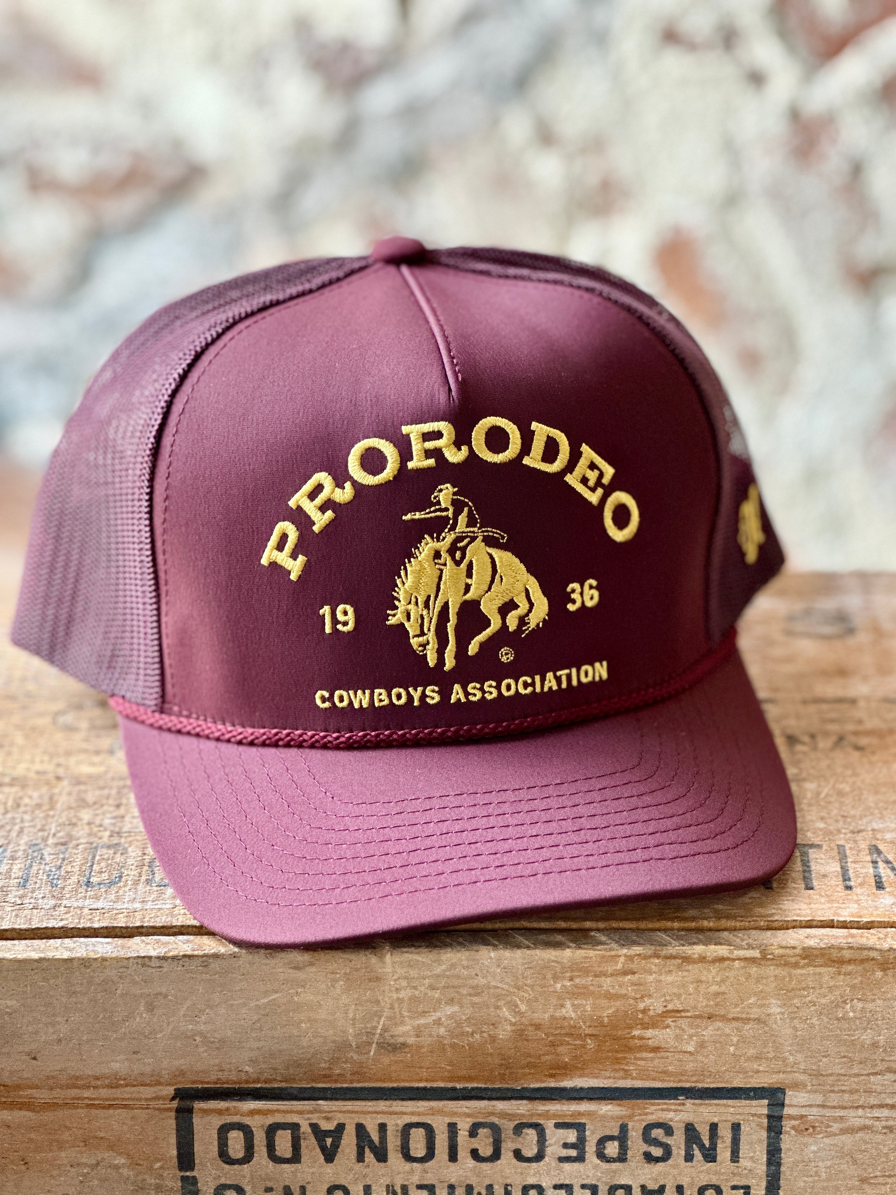 Hooey PRCA Cap [Maroon] – Broker Leather